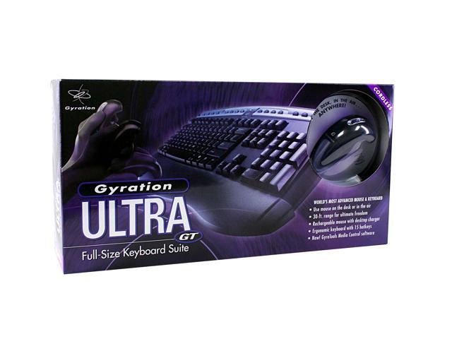 Gyration GP1200-001 Black RF Wireless Ultra GT Full-Size Keyboard Suite ...