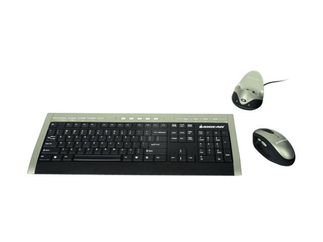 Open Box: IOGEAR Z-GKM541RA Silver/Black 2.4GHz RF Wireless Keyboard ...