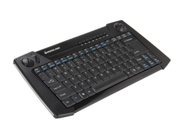 IOGEAR GKM561RW4 Black 2.4GHz Multimedia Keyboard with Laser Trackball ...
