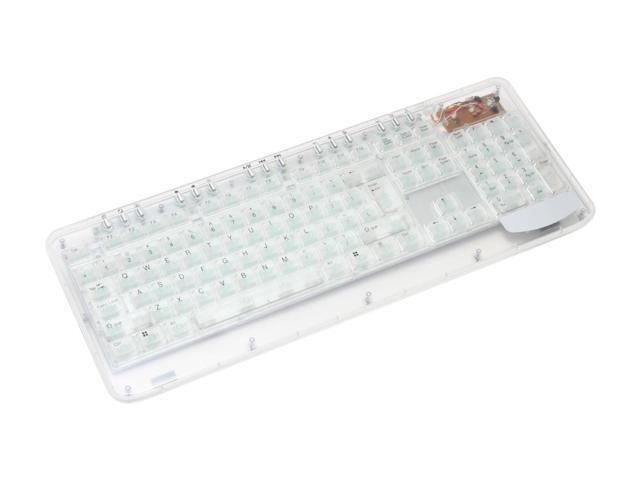 LOGISYS Computer KB605CLL White Blue Illuminated Acrylic Keyboard ...