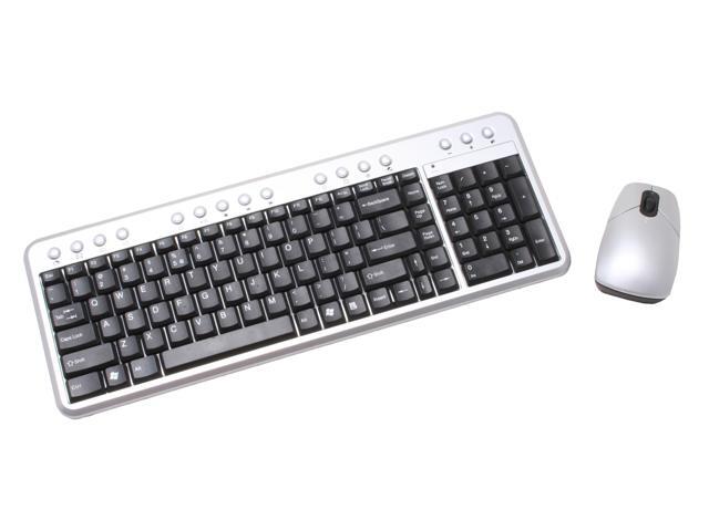 ione GEMINI-N1 Silver/Black RF Wireless Multimedia Keyboard and Optical ...