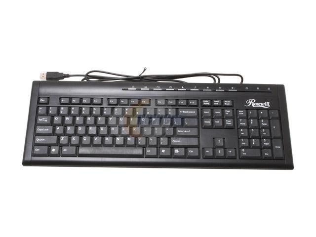 Rosewill RK-500 Black Black 104 Normal Keys 9 Function Keys USB Wired ...