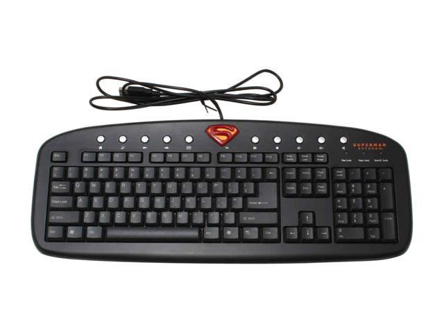 i-rocks Superman Returns Multimedia SP-6000-BK Black Wired Keyboard ...