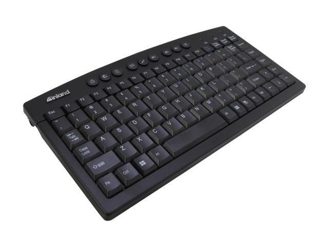 Open Box: inland 70141 Silver & black Wired Multimedia Keyboard ...