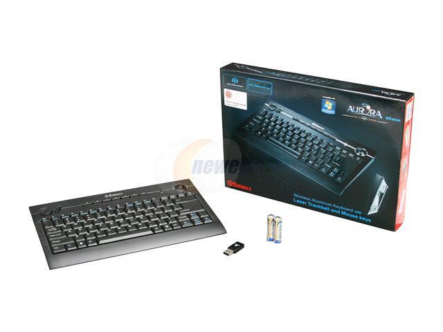 ENERMAX AURORA Micro Wireless Aluminum Keyboard with Laser Trackball ...
