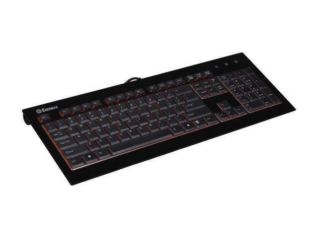 ENERMAX ACRYLUX KB009U-B Black USB Wired Keyboard Built with Reinforced ...