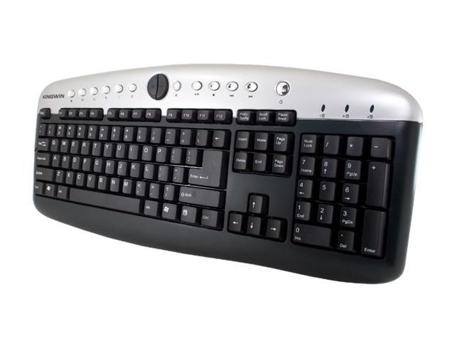 KINGWIN kwkb-0803 Silver and Black Multimedia Keyboard - Newegg.com
