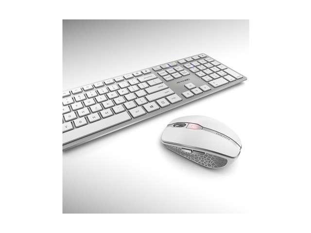 CHERRY DW 9100 Slim Desktop Combo JD-9100US-1 Silver/White Hybrid Wired ...