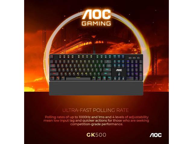 AOC Gaming Full RGB Mechanical Keyboard, 104-Key Outemu Blue Switches ...