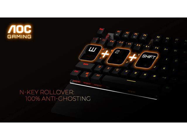 AOC Gaming Full RGB Mechanical Keyboard, 104-Key Outemu Blue Switches ...