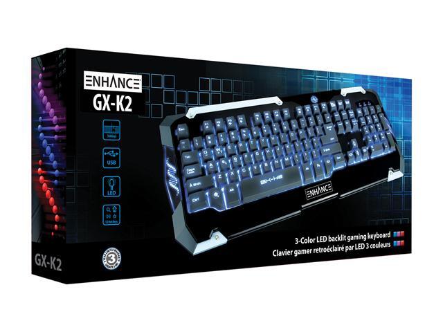 ENHANCE GX-K2 LED Gaming Keyboard with Mechanical Feel Hybrid Switches ...