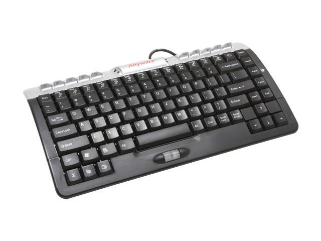 AVS Gear EZ-2018SBUP Silver/Black Slim Office Keyboard with Slide-Out ...