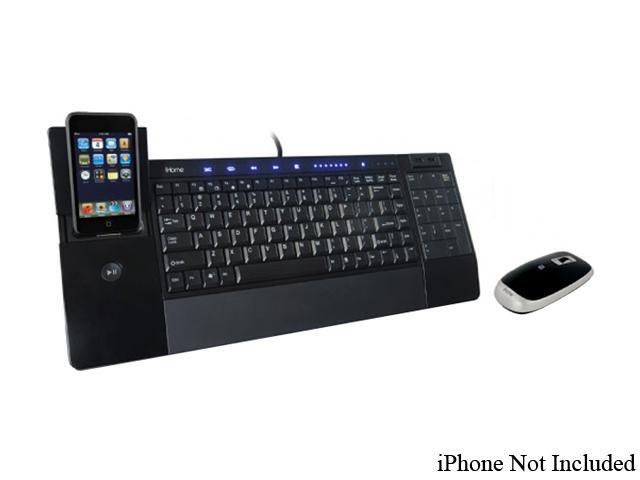 iHome - iConnect Media Keyboard + Wireless Laser Mouse - BLACK (IH ...
