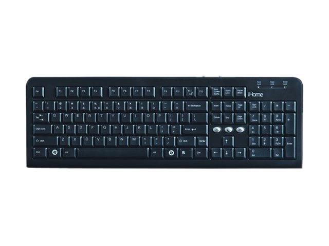 iHome IH-K205BB Black Wired Basic Windows Keyboard - Newegg.com