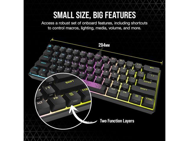 Corsair K65 RGB Mini 60% Mechanical Gaming Keyboard - Cherry MX Brown ...