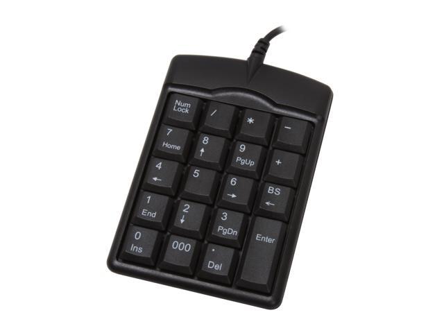 REXUS RK-9001 Black Wired Low-profile Keypad with additional "Backspace ...