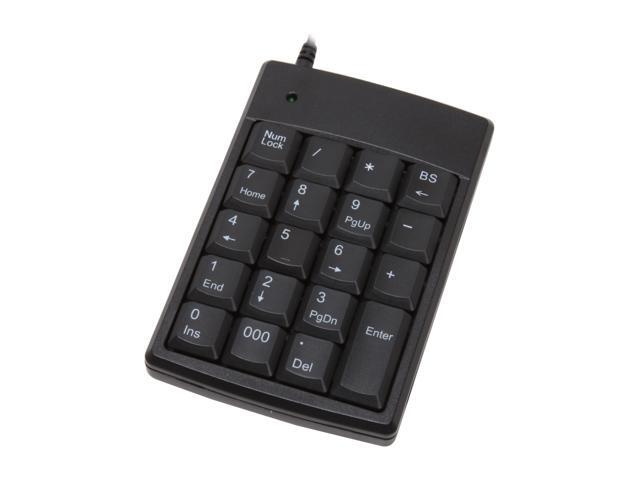 REXUS RK-9002 Black Wired Compact USB Keypad and 2 Port USB Hub ...