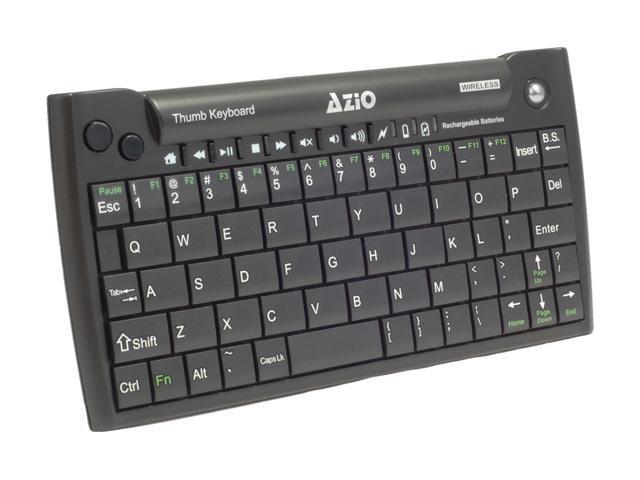 AZIO Mini Thumb Keyboard w/ Trackball KB178RT Black RF Wireless ...