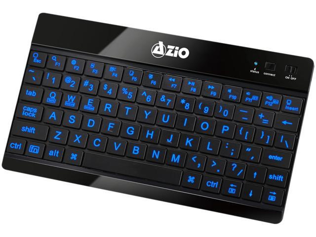 AZIO Backlit Bluetooth Tablet Keyboard KB335 Black Bluetooth Wireless ...