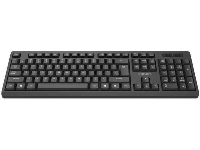 Philips Wireless Black Keyboard & Mouse STP6354 Black 2.4 GHz Wireless ...