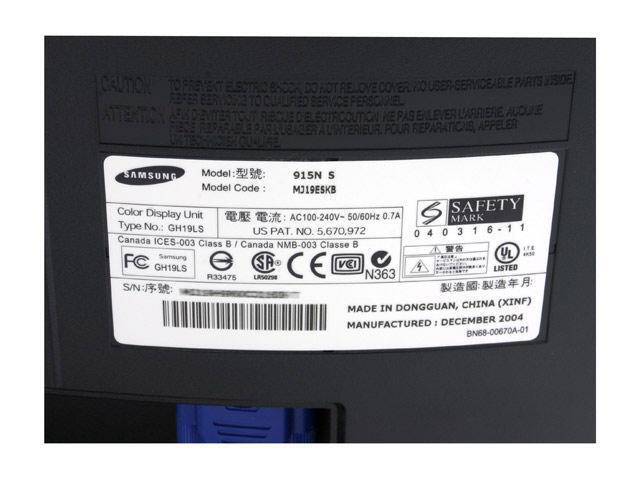 SAMSUNG 915N-Black Black 19" 8ms LCD Monitor 300 cd/m2 700:1 - Newegg.com