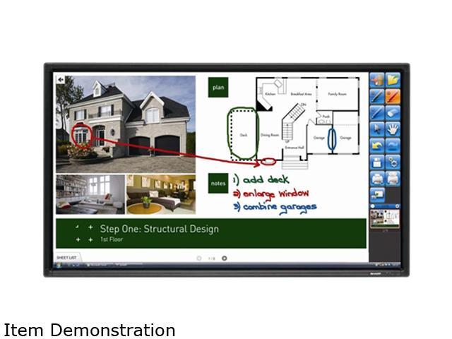 SHARP PN-L601B Black 60" USB Infrared Blocking Detection Touchscreen ...