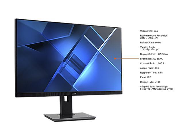 Acer 28" 60 Hz IPS UHD Monitor 4 ms FreeSync (AMD Adaptive Sync) 3840 x ...