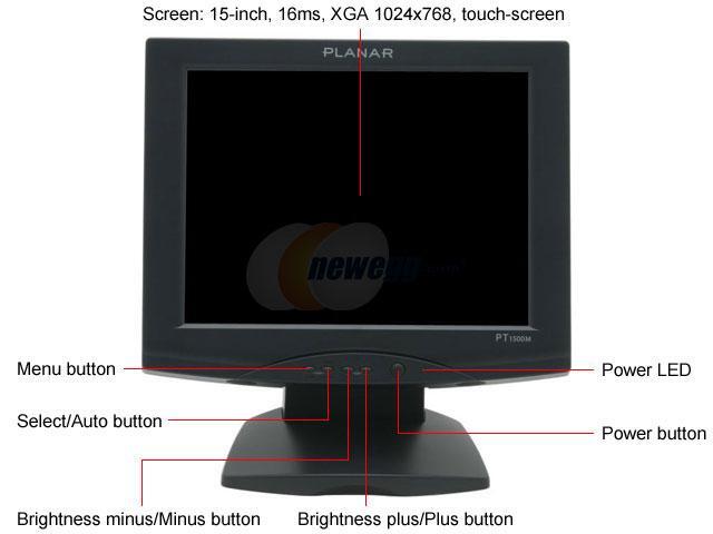 PLANAR PT1500M Black 15" Serial 3M 5-wire Resistive touchscreen Touch ...