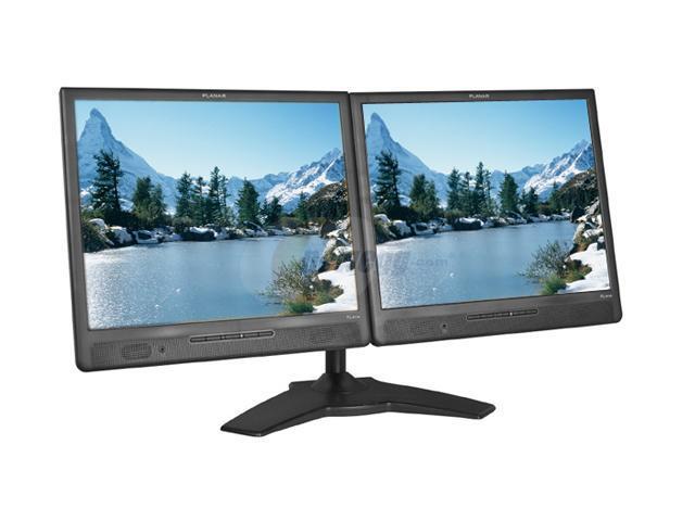 PLANAR 19" Active Matrix, TFT LCD SXGA LCD Monitor x 2 and Stand x 1 ...