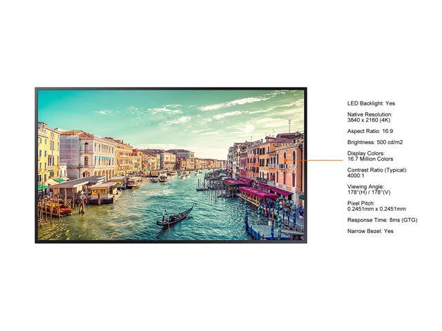 Used - Like New: Samsung QM43R-B Black 43" 8ms (GTG) 3840 x 2160 (4K ...