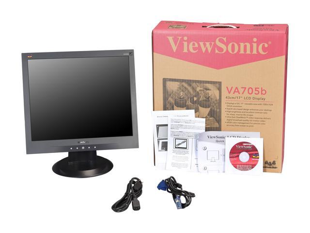 ViewSonic 17" Active Matrix, TFT LCD SXGA LCD Monitor 5 ms 1280 x 1024 D-Sub Value Series VA705b ...