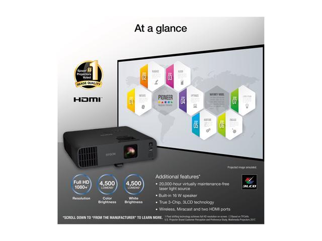 Epson Pro EX10000 3LCD Full HD 1080p Wireless Laser Projector with ...