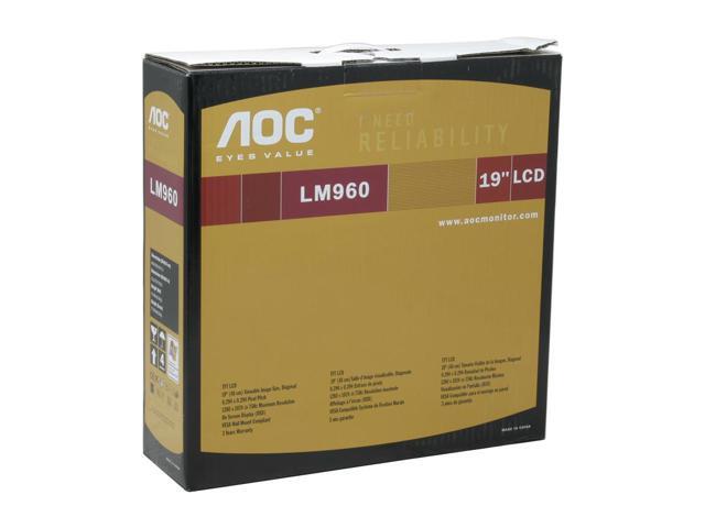 Open Box: AOC LM960 19" SXGA 1280 x 1024 D-Sub LCD Monitor - Newegg.com