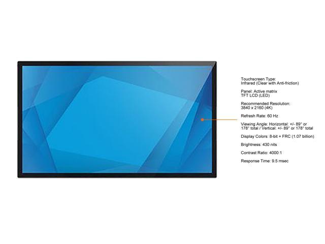 Elo Touch Solutions 5053L (E666224) Black 50" USB-C Infrared (Clear ...