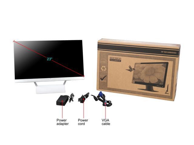 Refurbished: HP Pavilion 23XW Silver white 23” IPS Ultra-Wide Frameless ...