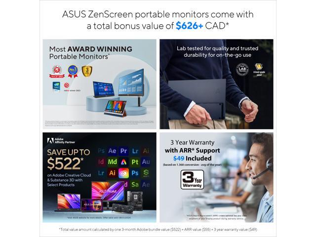 ASUS ZenScreen 15.6” 1080P Portable USB Monitor (MB166B) - Full HD, IPS ...