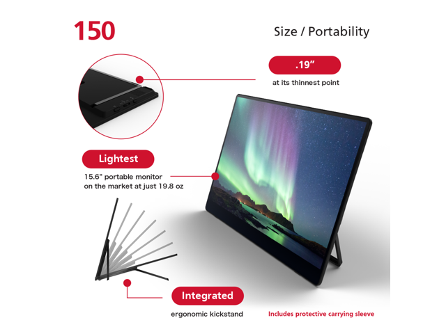 Ricoh 15.6" Portable Monitor 150 Wired - 1920 x 1080 - OLED Display ...