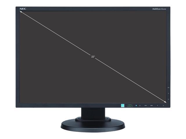 Refurbished: NEC MultiSync E223W-BK Black 22" Widescreen TN Panel LED Backlight LCD Monitor 5ms ...