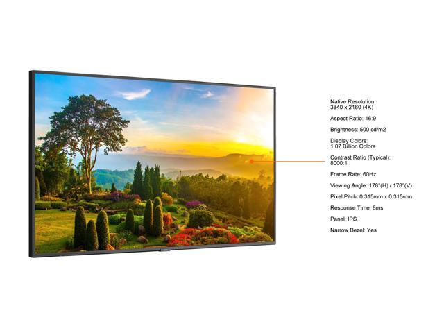 NEC Display Solutions MultiSync M551 55" UHD Display, High Haze, 24/7 ...