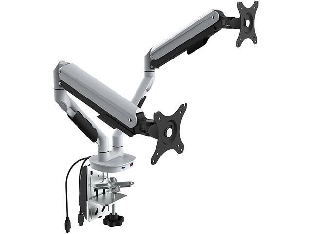 Loctek Q7D Dual Desk Mount Monitor Swing Arm w/USB Fits 17" - 30" (Q7D ...