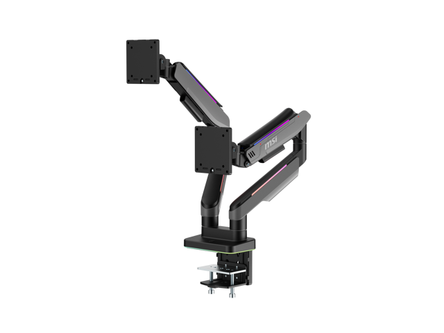MSI MPG MT201DR - Premium RGB Dual Monitor Stand Arms, 17-35" Support, VESA Compatible ...