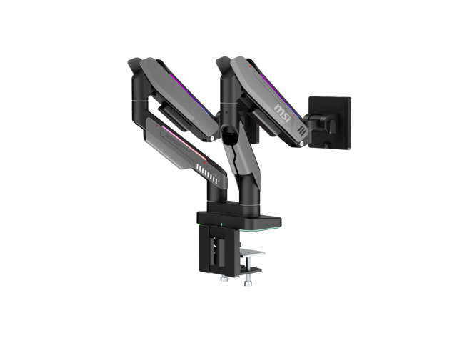 MSI MPG MT201DR - Premium RGB Dual Monitor Stand Arms, 17-35" Support, VESA Compatible ...