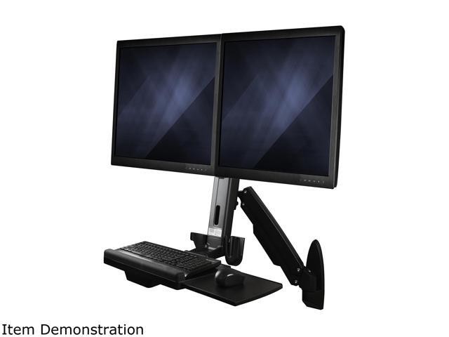 StarTech WALLSTS2 Sit Stand Dual Monitor Arm - For 2 x 24in Monitors ...