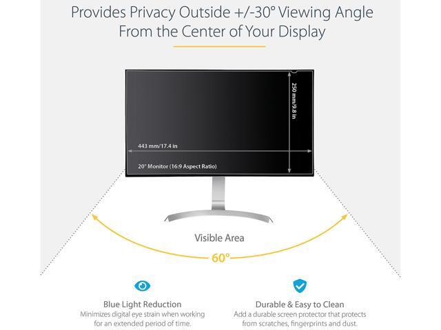 StarTech.com Monitor Privacy Screen for 20 inch PC Display - Computer ...