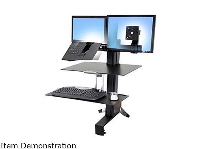 Ergotron 33-348-200 WorkFit-S, LCD & Laptop Workstation with ...