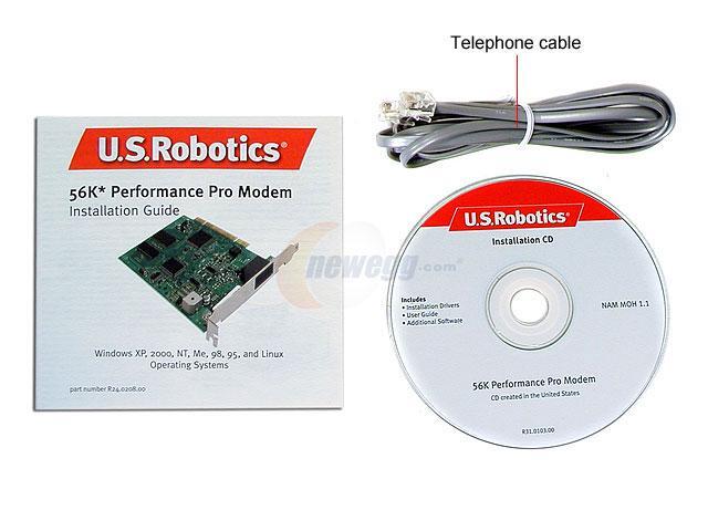 U.S. Robotics USR5610B Internal PCI Performance Pro Fax Modem(No Voice ...