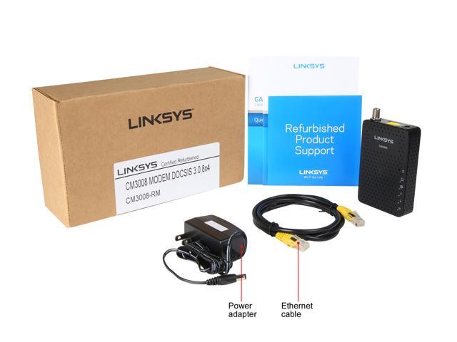 Open Box: LINKSYS CM3008-RM-B Docsis 3.0 Cable Modem (8x4 Bonded ...