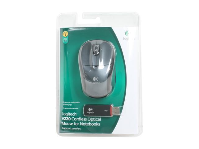 Logitech V220 Dark Gray Cordless Optical Mouse For Notebooks - Newegg.com