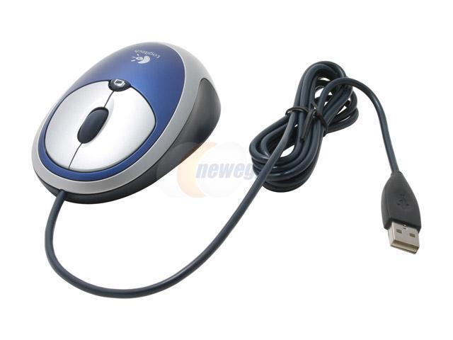 Logitech Click! Blue/Silver Wired Optical Mouse - Newegg.com