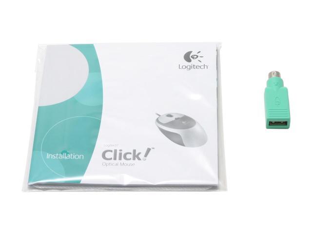 Logitech Click! Blue/Silver Wired Optical Mouse - Newegg.com